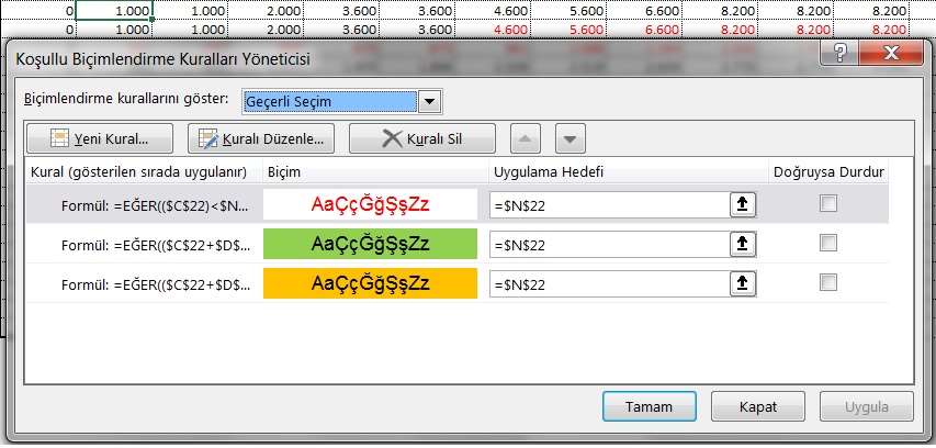 Excel Ve Koşullu Biçimlendirme (Vba Ve/Veya Formüllerle)